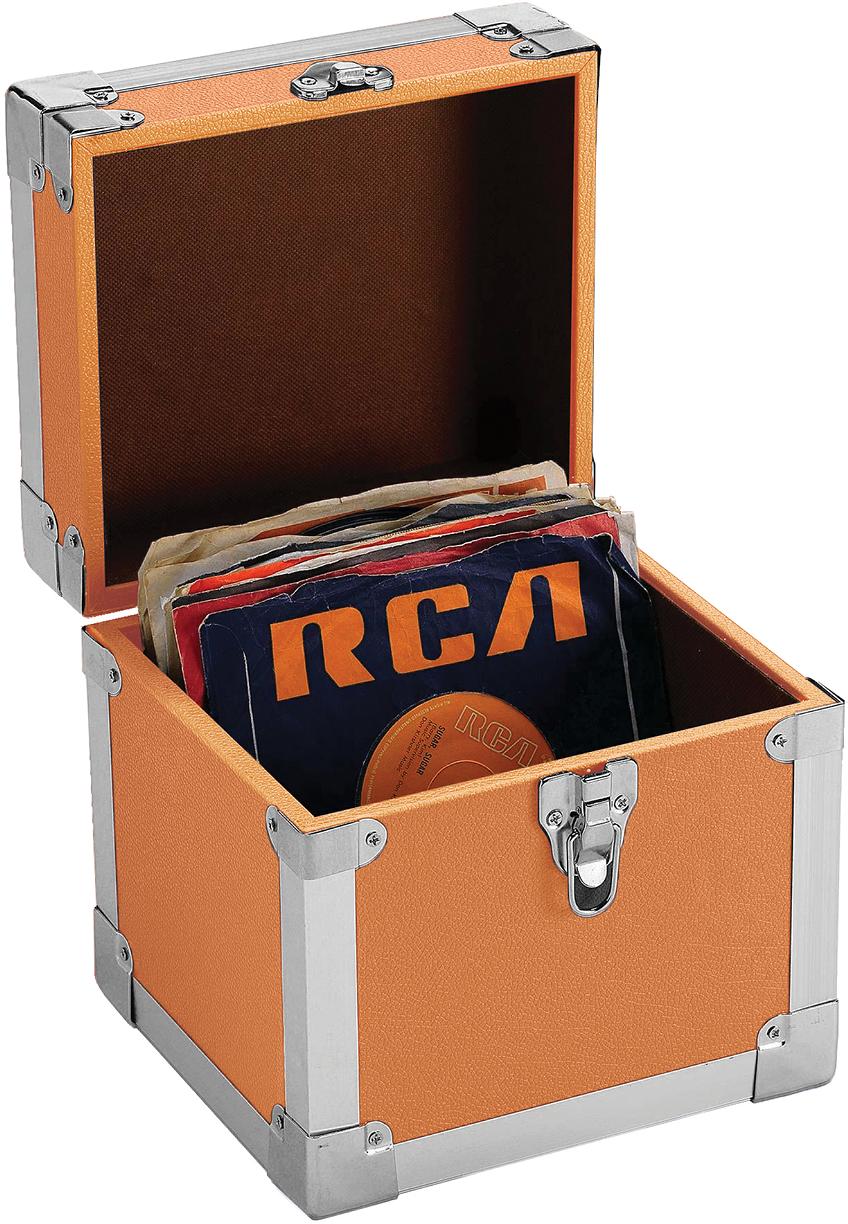 7" Vinyl Record Storage Case - Orange with Aluminium Trim | Arrowfile ...