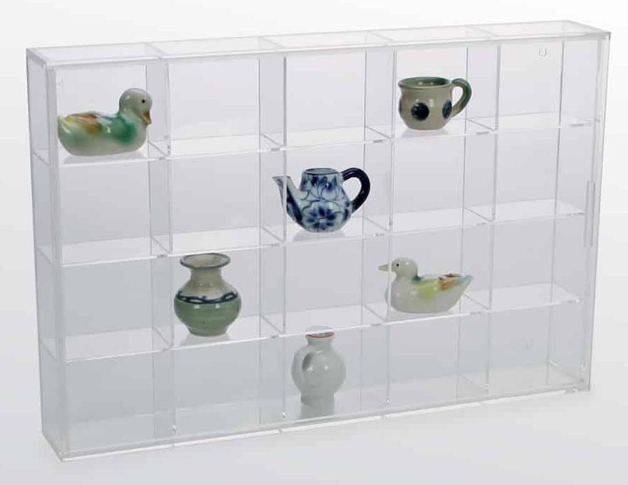 Acrylic Display Case with Sliding Door 300mm wide 20 spaces | Arrowfile ...